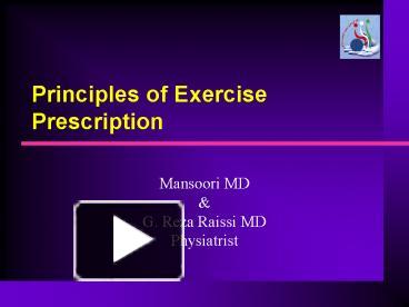 Principles of Exercise Prescription presentation | free to view