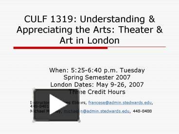 PPT – CULF 1319: Understanding PowerPoint presentation | free to view ...