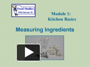 Measuring Ingredients presentation | free to view