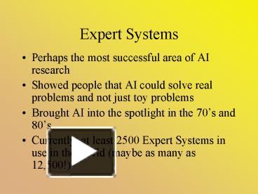 PPT – Expert Systems PowerPoint presentation | free to view - id: eda44 ...