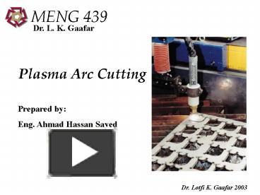 Plasma Arc Cutting presentation | free to view