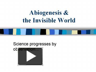 Abiogenesis presentation | free to view