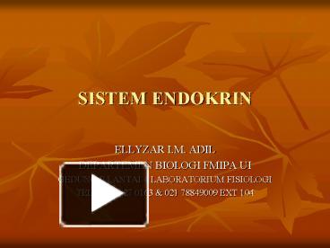 SISTEM ENDOKRIN presentation | free to view