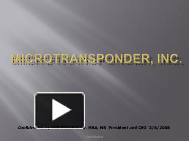 PPT – MicroTransponder, Inc' PowerPoint presentation | free to view ...