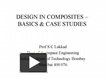 DESIGN IN COMPOSITES BASICS presentation | free to view