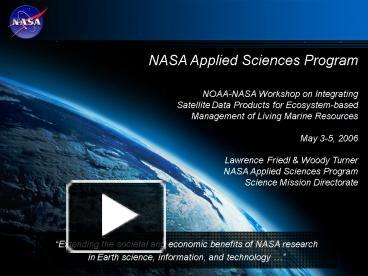 PPT – NASA Applied Sciences Program PowerPoint presentation | free to ...