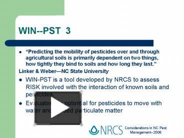 PPT – WINPST 3 PowerPoint presentation | free to view - id: ee7b6-Zjc5Y