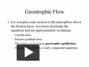 Geostrophic Flow presentation | free to view