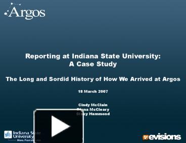 PPT – Reporting at Indiana State University: PowerPoint presentation ...