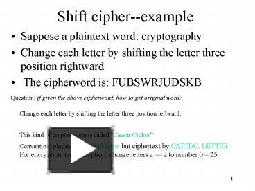 PPT – Shift cipherexample PowerPoint presentation | free to view - id ...
