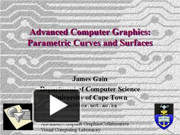 Advanced Computer Graphics: Parametric Curves and Surfaces presentation ...