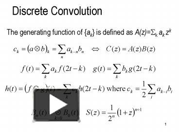 Discrete Convolution presentation | free to view