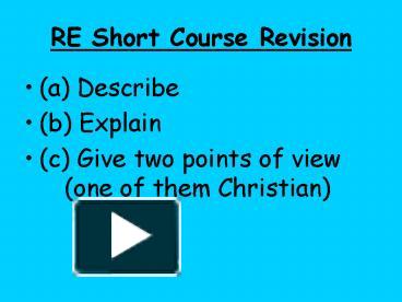 RE Short Course Revision presentation | free to view
