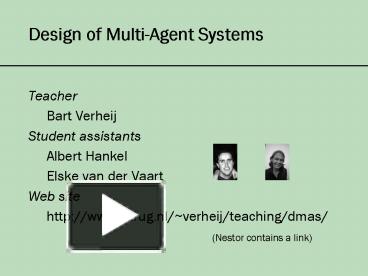 PPT – Design of MultiAgent Systems PowerPoint presentation | free to ...