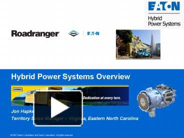 Hybrid Power Systems Overview presentation | free to view