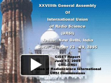 XXVIIIth General Assembly presentation | free to view