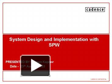 PPT – System Design and Implementation with SPW PowerPoint presentation ...