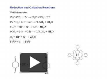 Reduction and Oxidation Reactions presentation | free to view