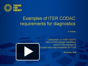Examples of ITER CODAC requirements for diagnostics presentation | free ...