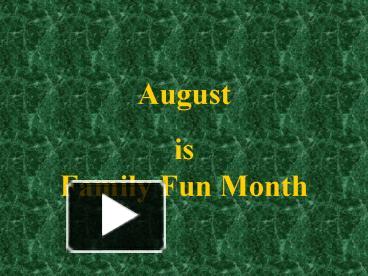 August presentation | free to view