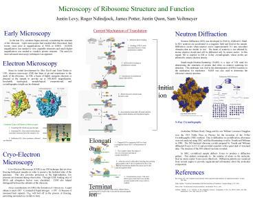 PPT – Microscopy of Ribosome Structure and Function PowerPoint ...