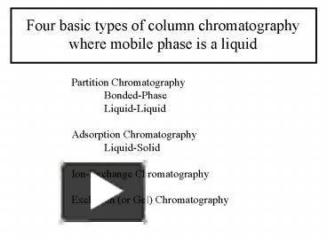 Four basic types of column chromatography presentation | free to view