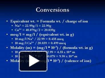 PPT – Conversions PowerPoint presentation | free to view - id: f10a8-YjQ0M