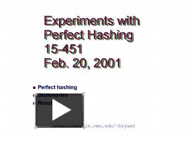 PPT – Perfect hashing PowerPoint presentation | free to download - id ...