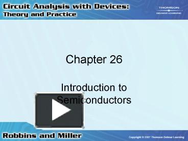 Introduction to Semiconductors presentation | free to view