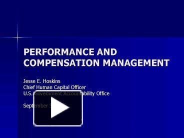 PERFORMANCE AND COMPENSATION MANAGEMENT presentation | free to view
