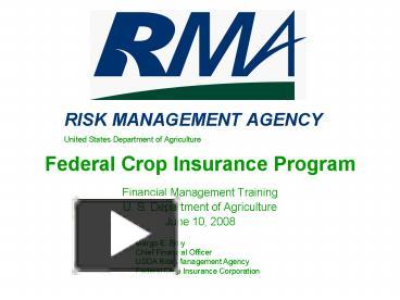Federal Crop Insurance Program presentation | free to view