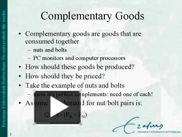 Complementary Goods presentation | free to view