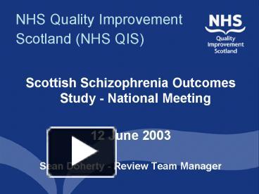 NHS Quality Improvement Scotland NHS QIS presentation | free to view