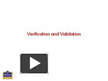 PPT – Verification and Validation PowerPoint presentation | free to ...