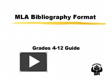 PPT – MLA Bibliography Format PowerPoint presentation | free to view ...