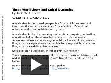 Author: Jack Martin Leith. You may share this document presentation ...