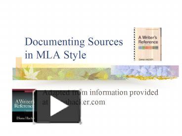 PPT – Documenting Sources in MLA Style PowerPoint presentation | free ...