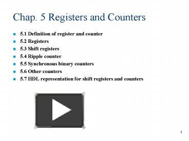 PPT – Chap' 5 Registers and Counters PowerPoint presentation | free to ...