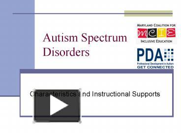 PPT – Autism Spectrum Disorders PowerPoint presentation | free to view ...