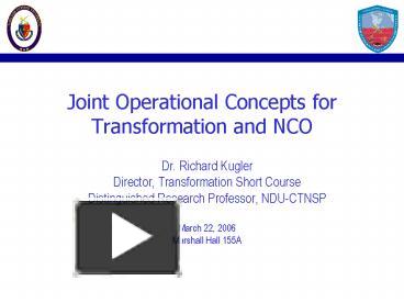 PPT – Joint Operational Concepts for Transformation and NCO PowerPoint ...