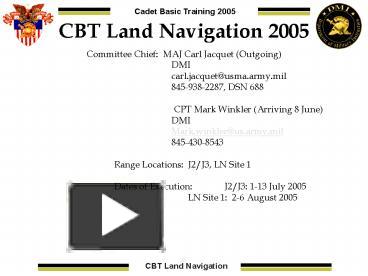 Land Navigation CFT 97 presentation | free to view