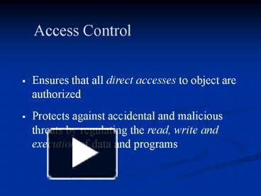 PPT – Access Control PowerPoint presentation | free to view - id: f3560 ...