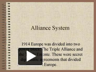 Alliance System presentation | free to view