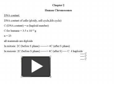 PPT – Human Chromosomes PowerPoint presentation | free to view - id ...