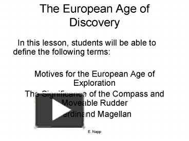 The European Age of Discovery presentation | free to view