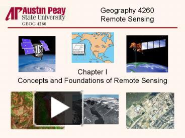 Chapter I Concepts and Foundations of Remote Sensing presentation ...