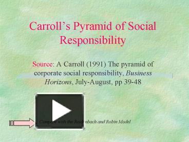 Carrolls Pyramid of Social Responsibility presentation | free to view