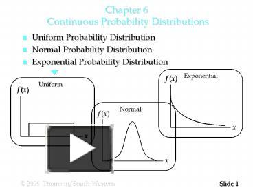 Chapter 6 Continuous Probability Distributions presentation | free to view