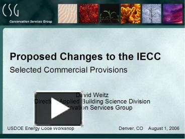 PPT – Proposed Changes to the IECC PowerPoint presentation | free to ...