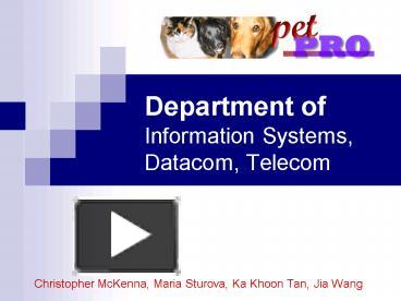 PPT – Department of Information Systems, Datacom, Telecom PowerPoint ...